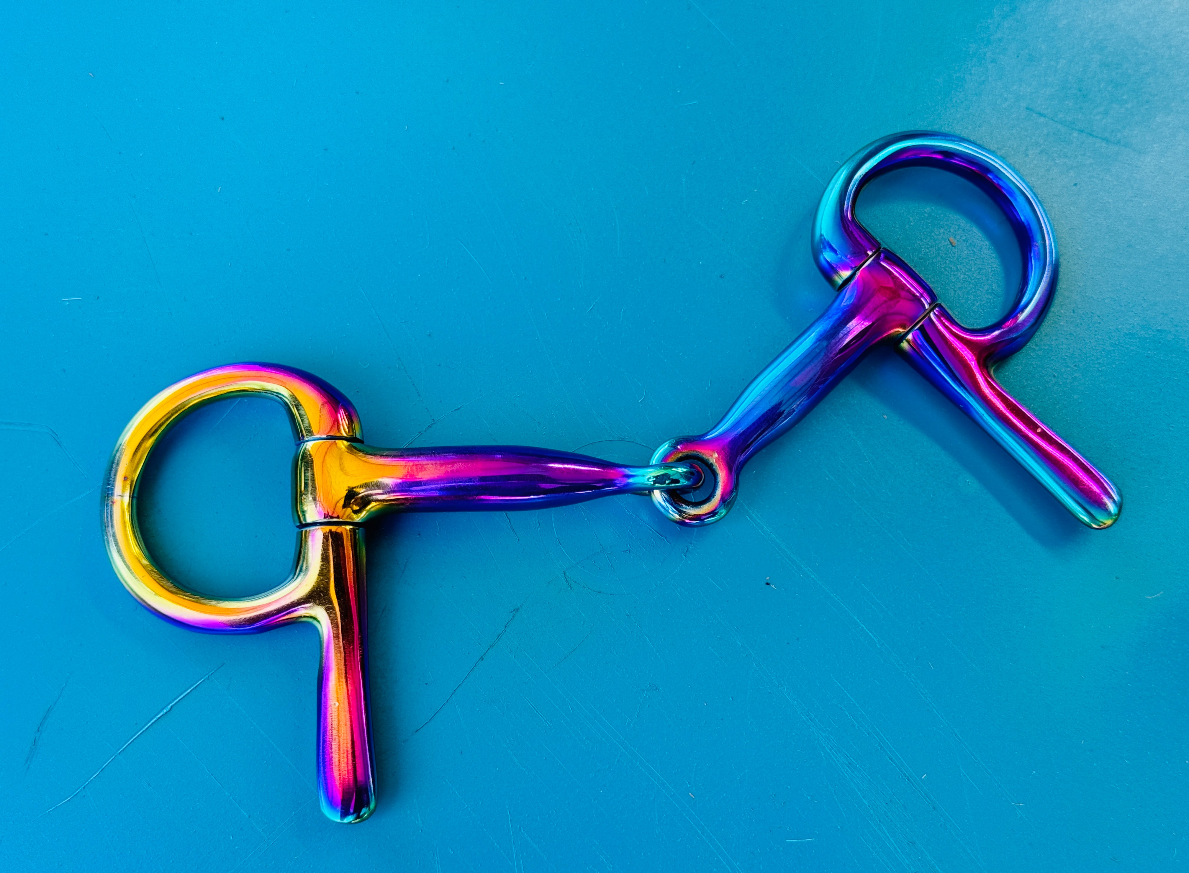 Miniature Horse Rainbow Half Spoon Eggbutt Bit - 3.5" to 4"